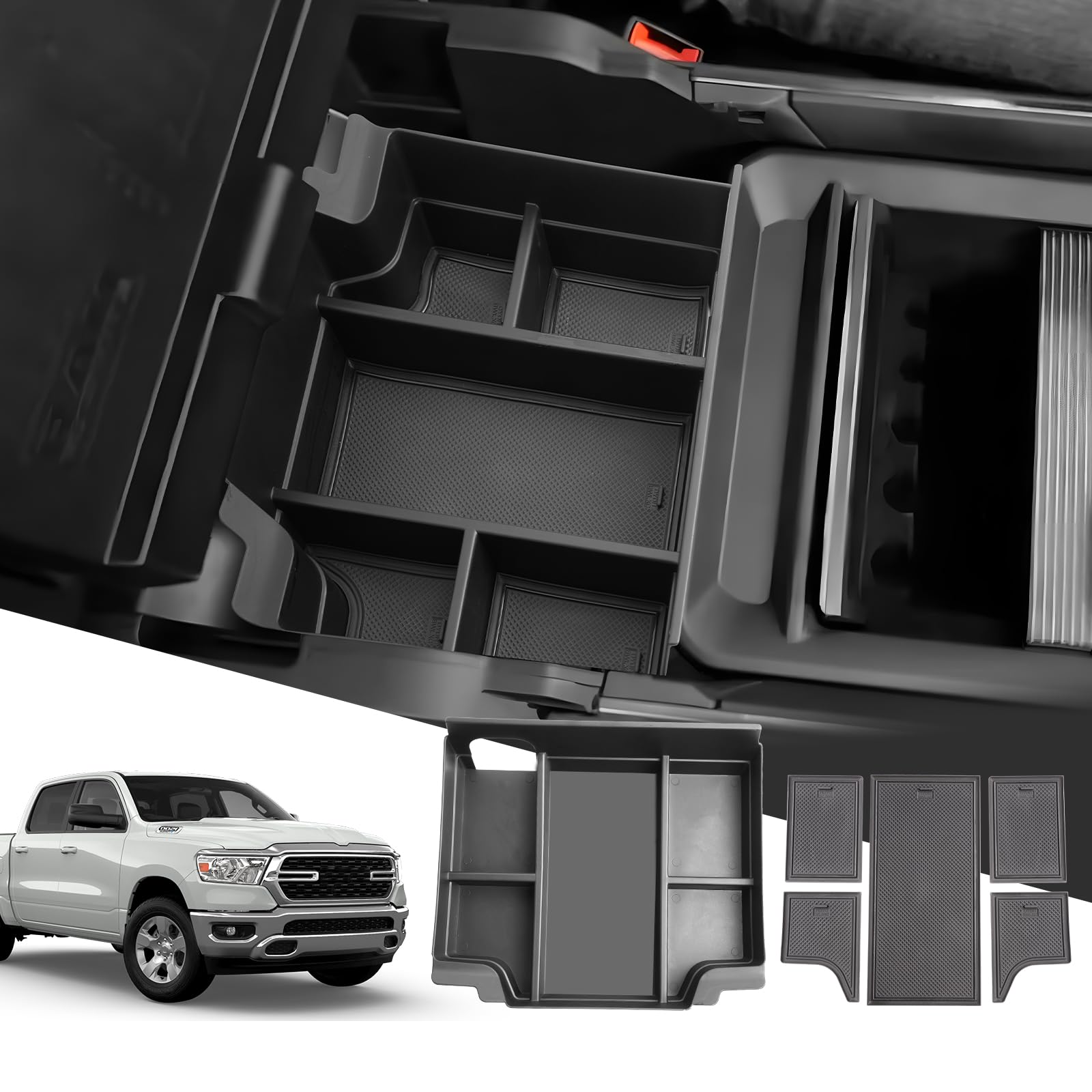 SXCY 2019-2024 RAM 1500 2500 3500 Center Console Organizer for 2022 ...