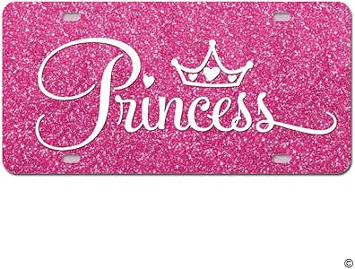 Amazon.com: MsMr License Plate Cover with 4 Holes Princess Pink ...