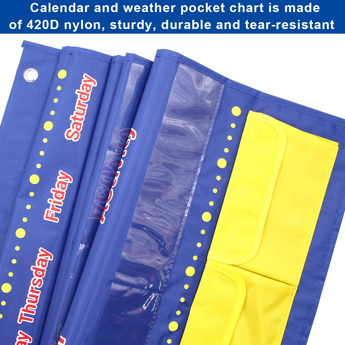 Mua Calendar and Weather Pocket Chart for Kids with 136 Cards Classroom ...