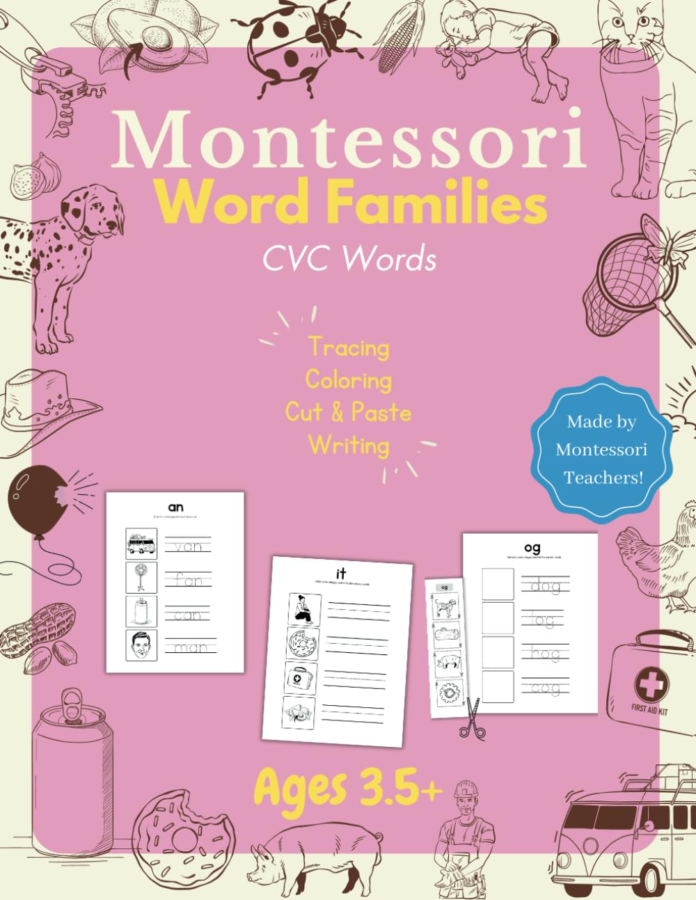 Mua Montessori Language Workbook Word Families: CVC Words, Phonics ...