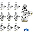 10PCS Angle Stop Valve, 1/2 x 3/8 Inch Compression Angle Water Shut Off ...