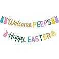 Amazon.com: Happy Easter Banner, Welcome Peeps Banner, Easter Peeps ...