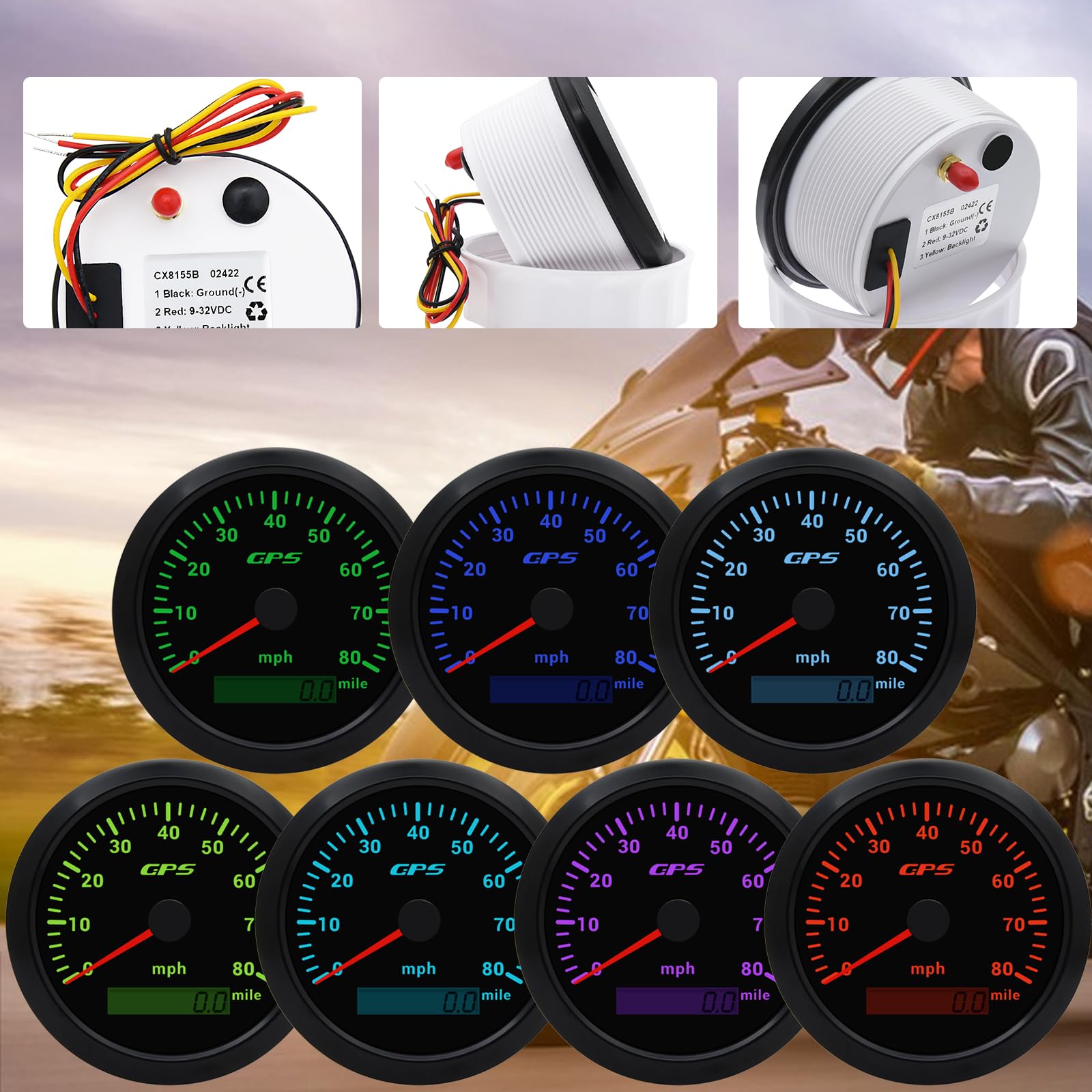 Mua Geloo 85MM Boat Speedometer Gauge 0-80 MPH Digital GPS Speedometer ...