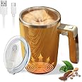 Amazon.com: Gmaxty Self Stirring Mug, Self Stirring Coffee Mug, Wood ...