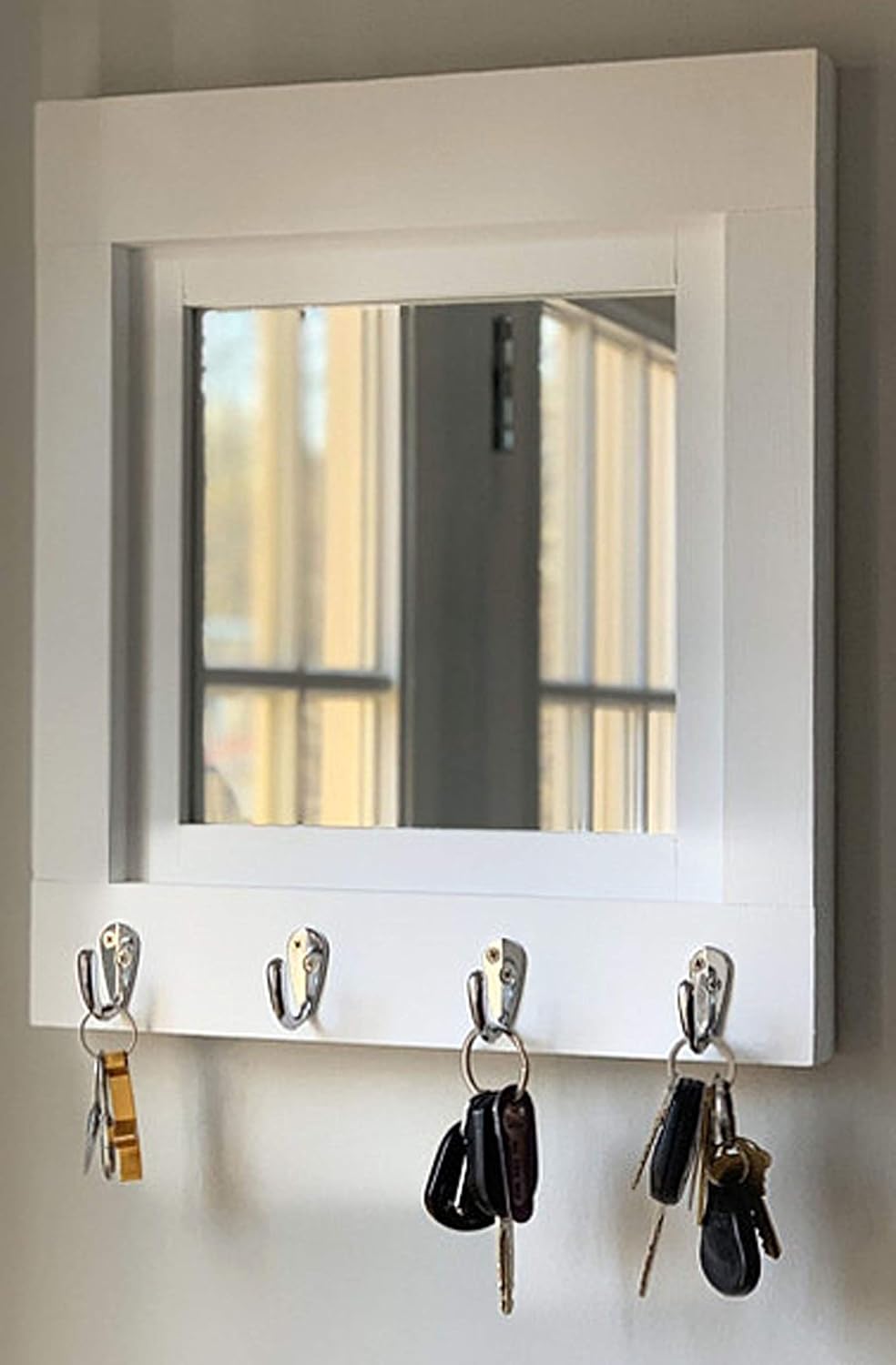 Amazon.com: Quakertown Farmhouse Mirror With Hooks, 20 Paint Colors ...