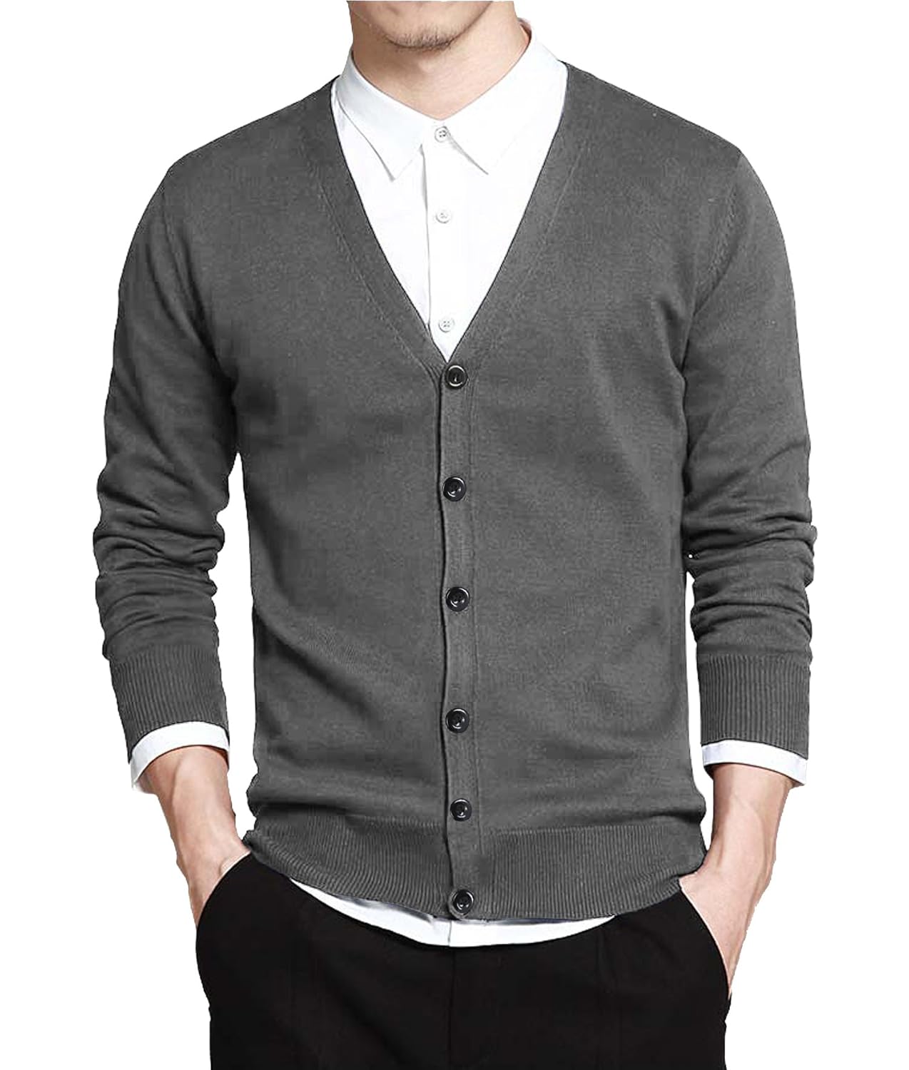 COOFANDY Men's Slim Fit Cardigan Casual Button up V-Neck Cotton Sweater ...
