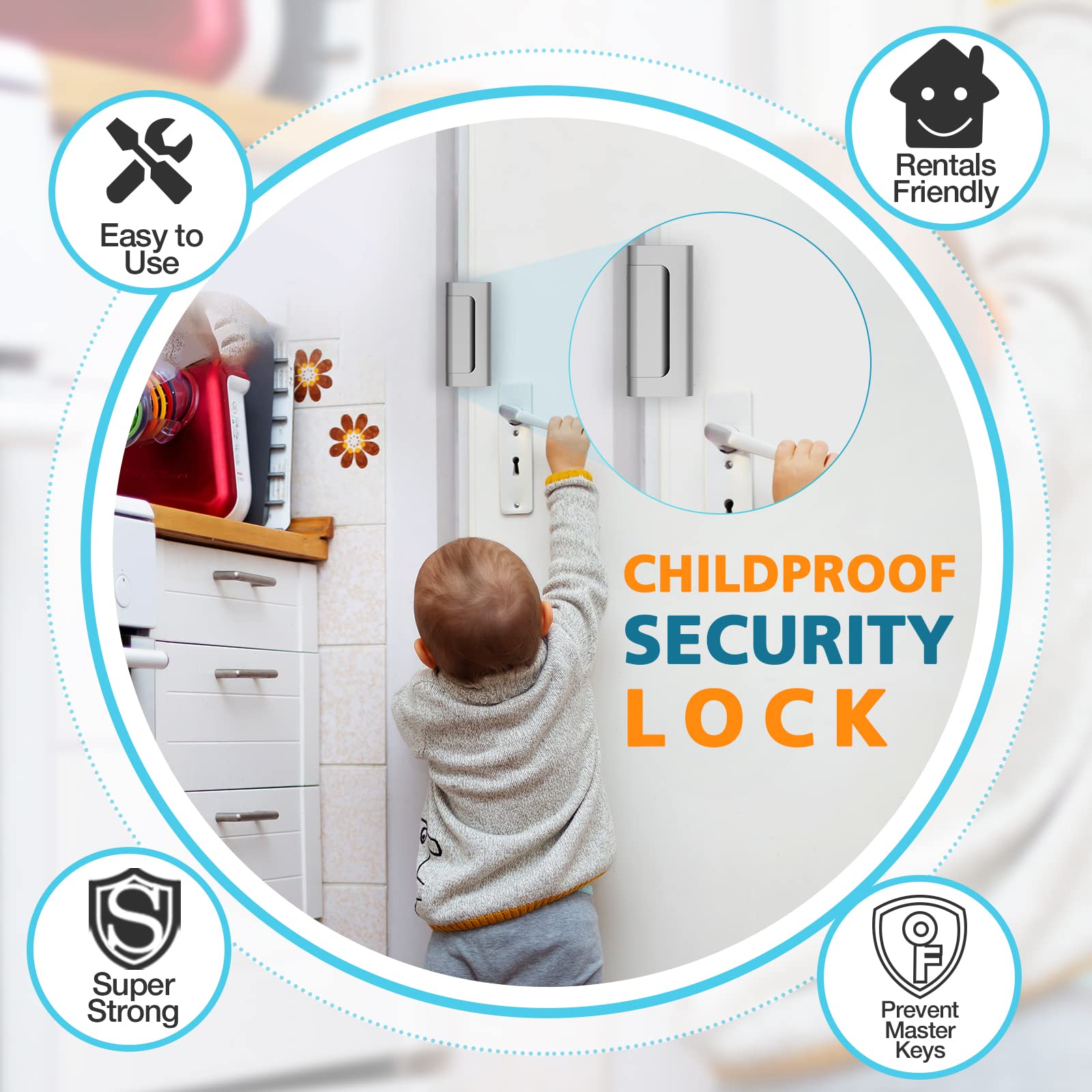 Mua Home Security Door Reinforcement Lock - Safety Child Proof Door ...