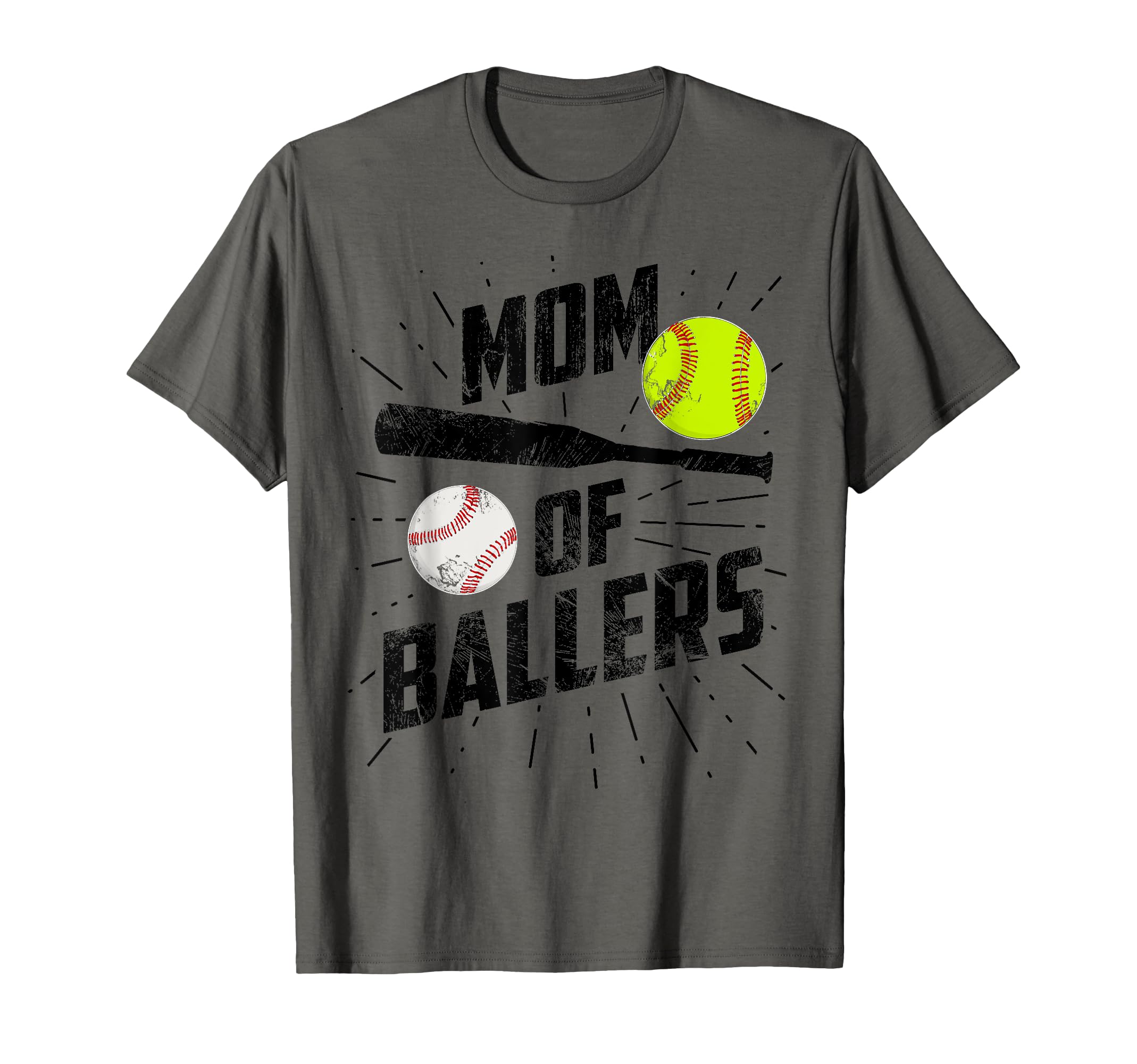 Mom Of Ballers Funny Baseball Softball Game Mothers Day Gift T-Shirt ...