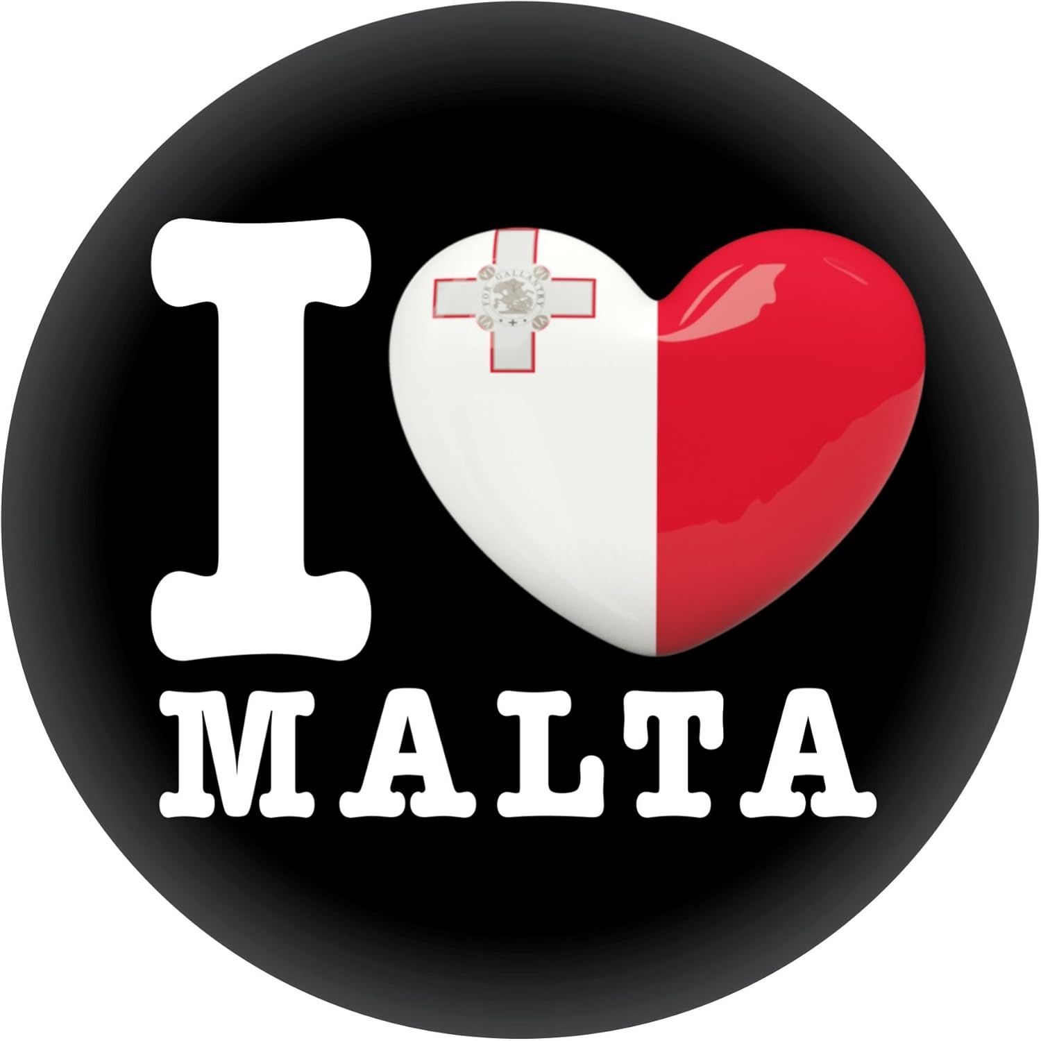 FanShirts4u Button/Badge/Pin - I Love MALTA Fahne Flagge (I Love Malta ...