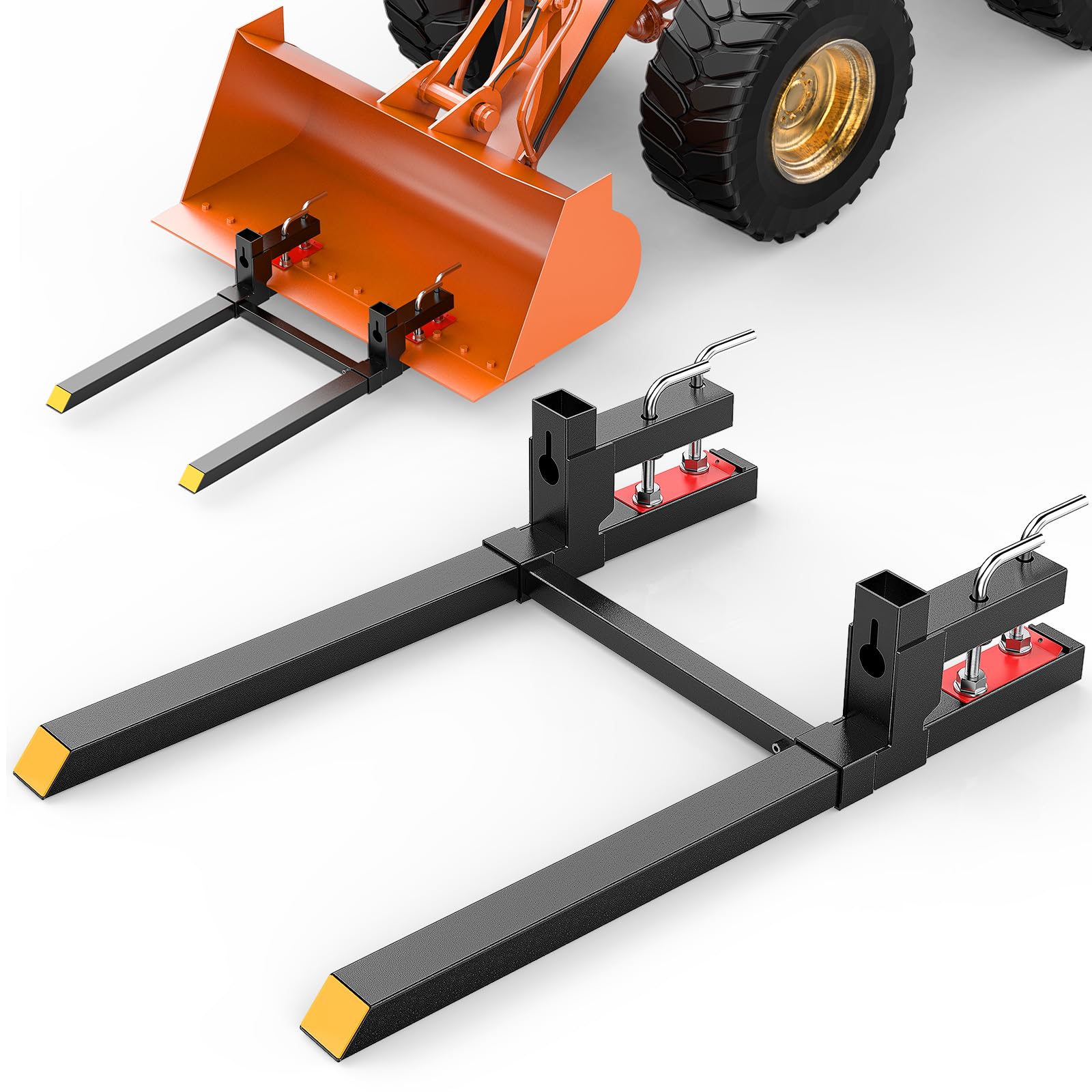 Nilight 43" 2000lbs Clamp on Pallet Forks Heavy Duty Tractor Forks with ...