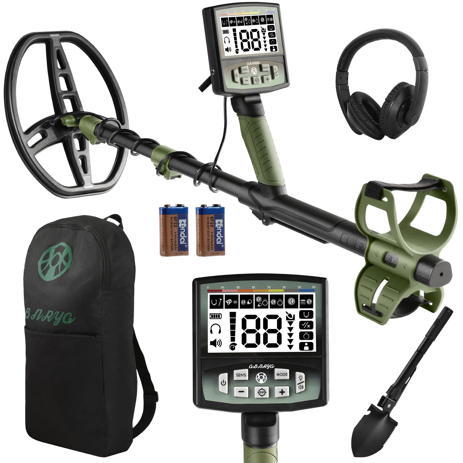 Gbnryg Professional Metal Detector for Adults,12" IP68 Waterproof ...
