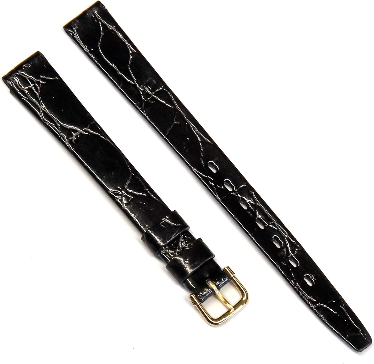 Rotary Genuine Leather Watch Strap 10mm Crocodile Skin Black for Women ...