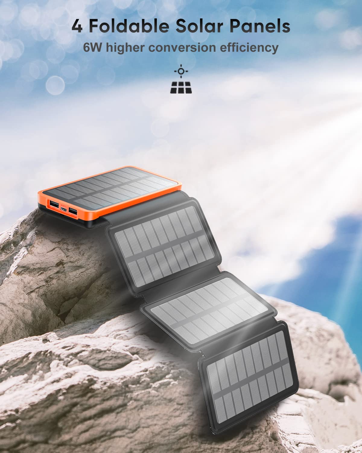 Mua Hiluckey Solar Charger 25000mAh, Outdoor USB C Portable Power Bank ...