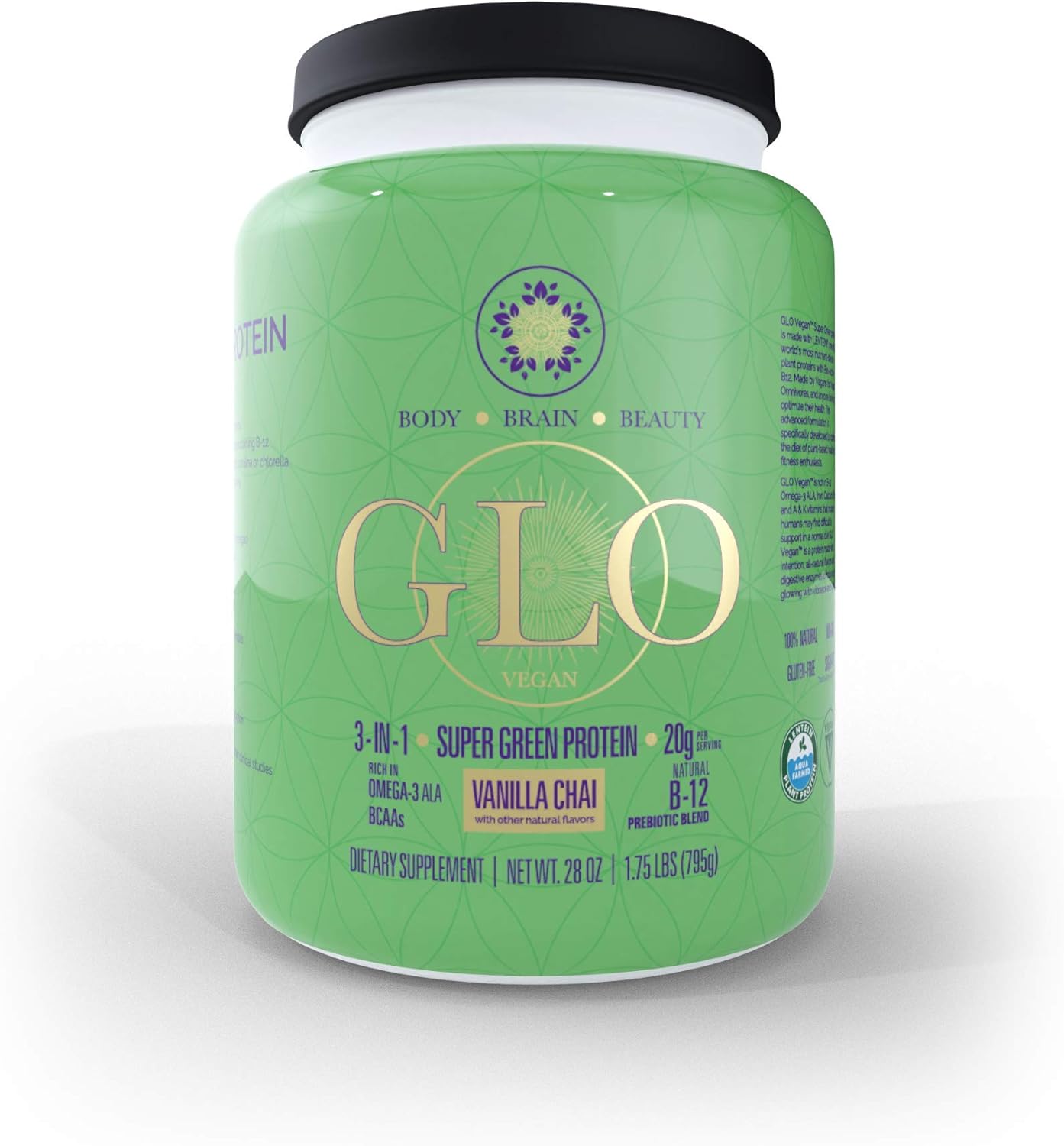 Amazon.com: GLO Vegan 3-in-1 Protein Powder with Lentein - Nutrient ...