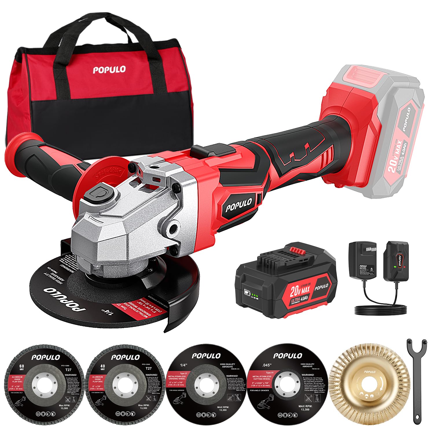 Mua 20V Cordless Angle Grinder tool with Brushless Motor,Compatible 4-1 ...