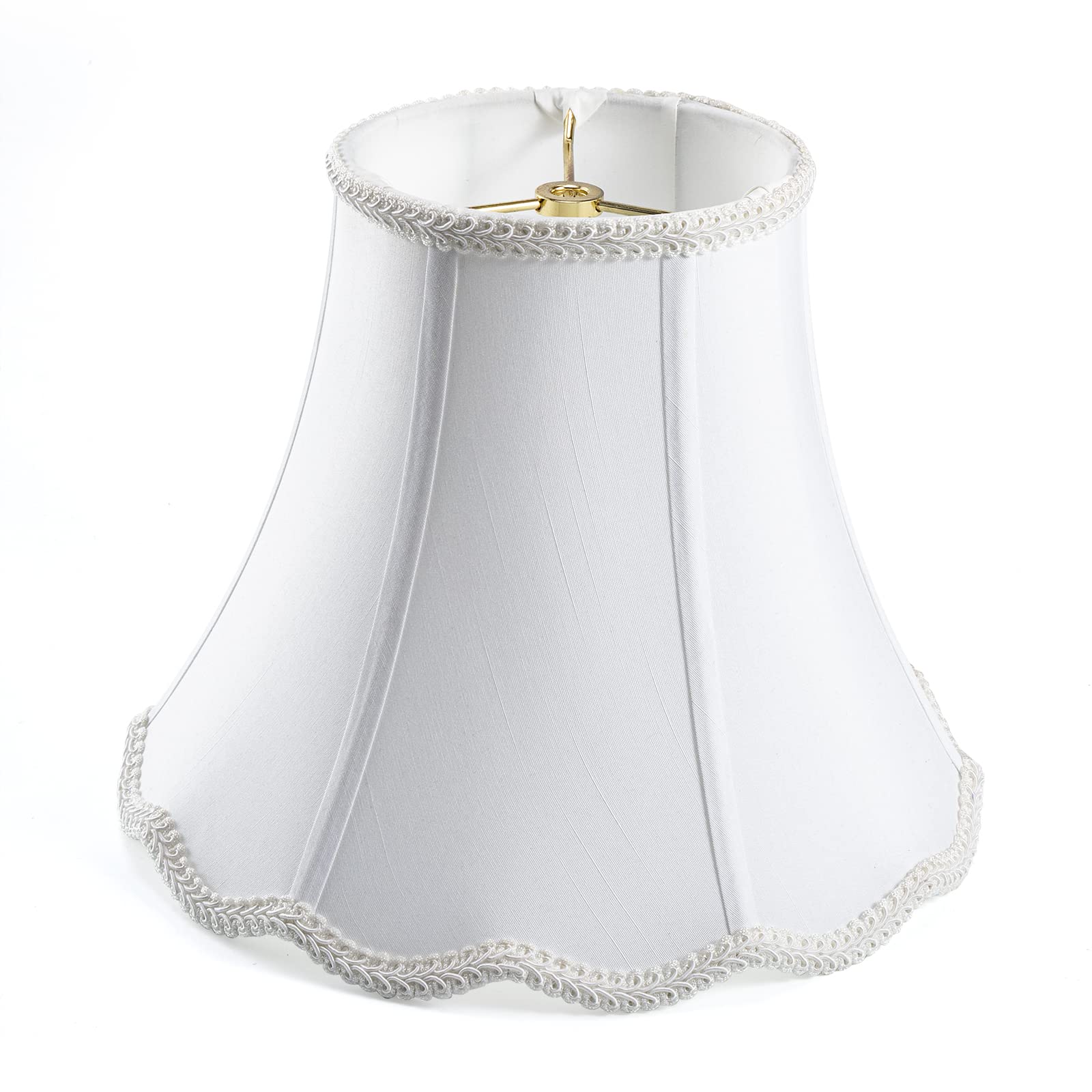 White Bell Scalloped Lamp Shade 5'' Top x 10'' Bottom x 8.3'' Slant ...