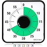 Amazon.com: Secura 60-Minute Visual Countdown Timer, 7.5-Inch Oversize Classroom Visual Timer ...