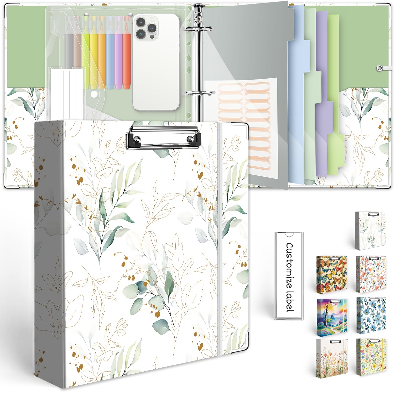 3 Ring Binder 2 Inch, Three Ring Binders Organizer with Clipboard, 5 ...