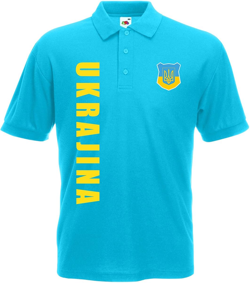 Ukraine Ukrajina EM-2020 Polo-Shirt Wunschname Wunschnummer : Amazon.de ...