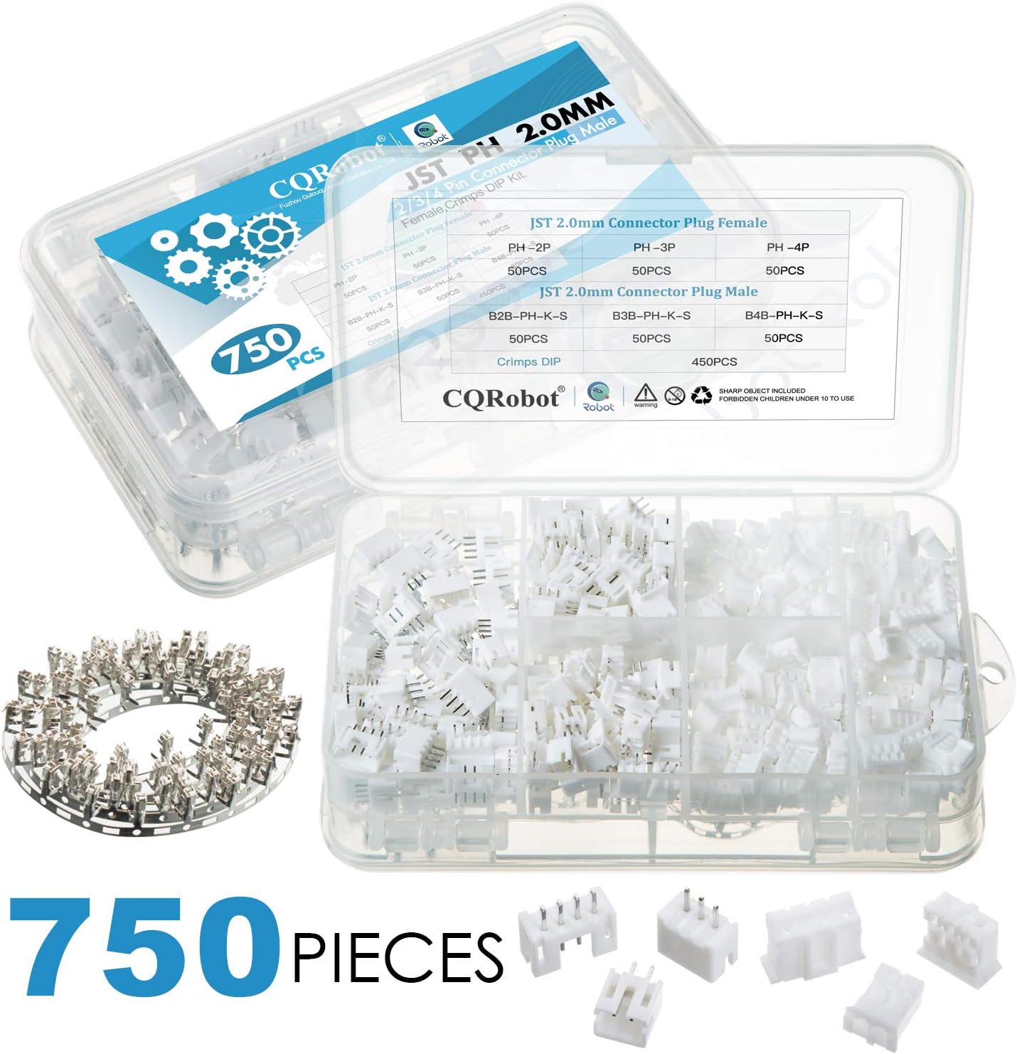 750 Pieces 2.0mm JST-PH JST Connector Kit. 2.0mm Pitch: Amazon.co.uk ...
