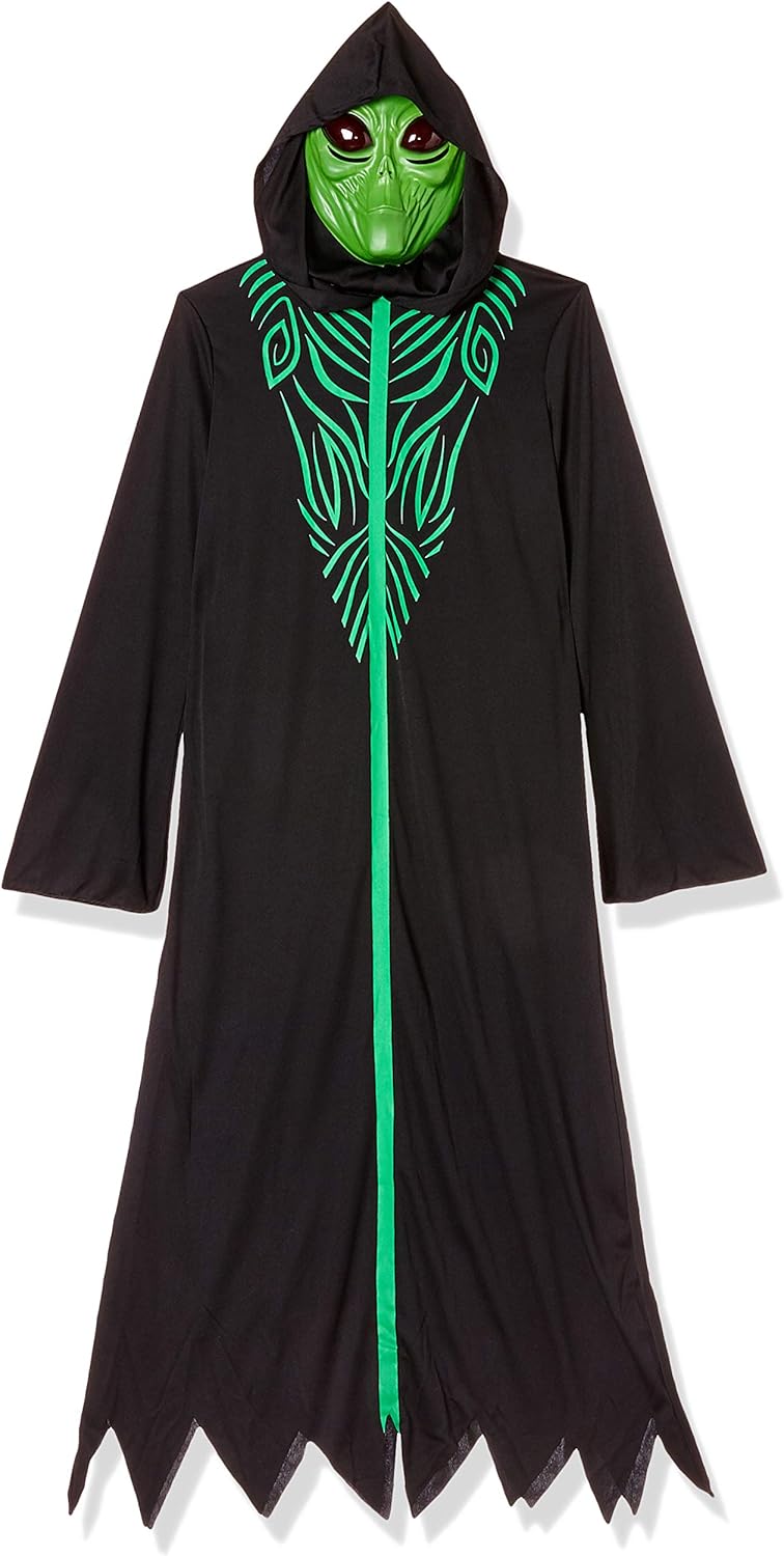 amscan 9905044 Hooded Robe Alien Costume with Green Mask – Age 14-16 ...