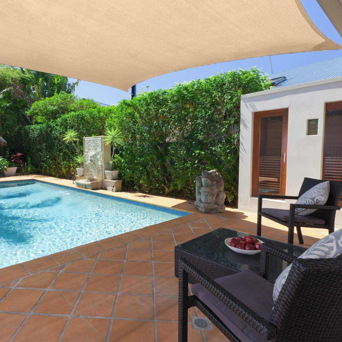 Patio Shack HAIKUS Sun Shade Sail 3×5 Meter Rectangle Waterproof, 98% ...