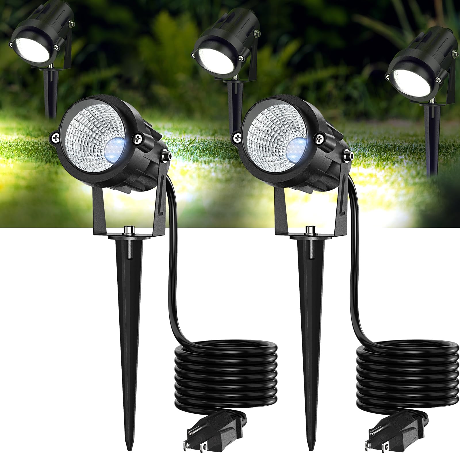 Musuger High Brightness 1000LM Outdoor Spot Lights for Yard, 6500K ...
