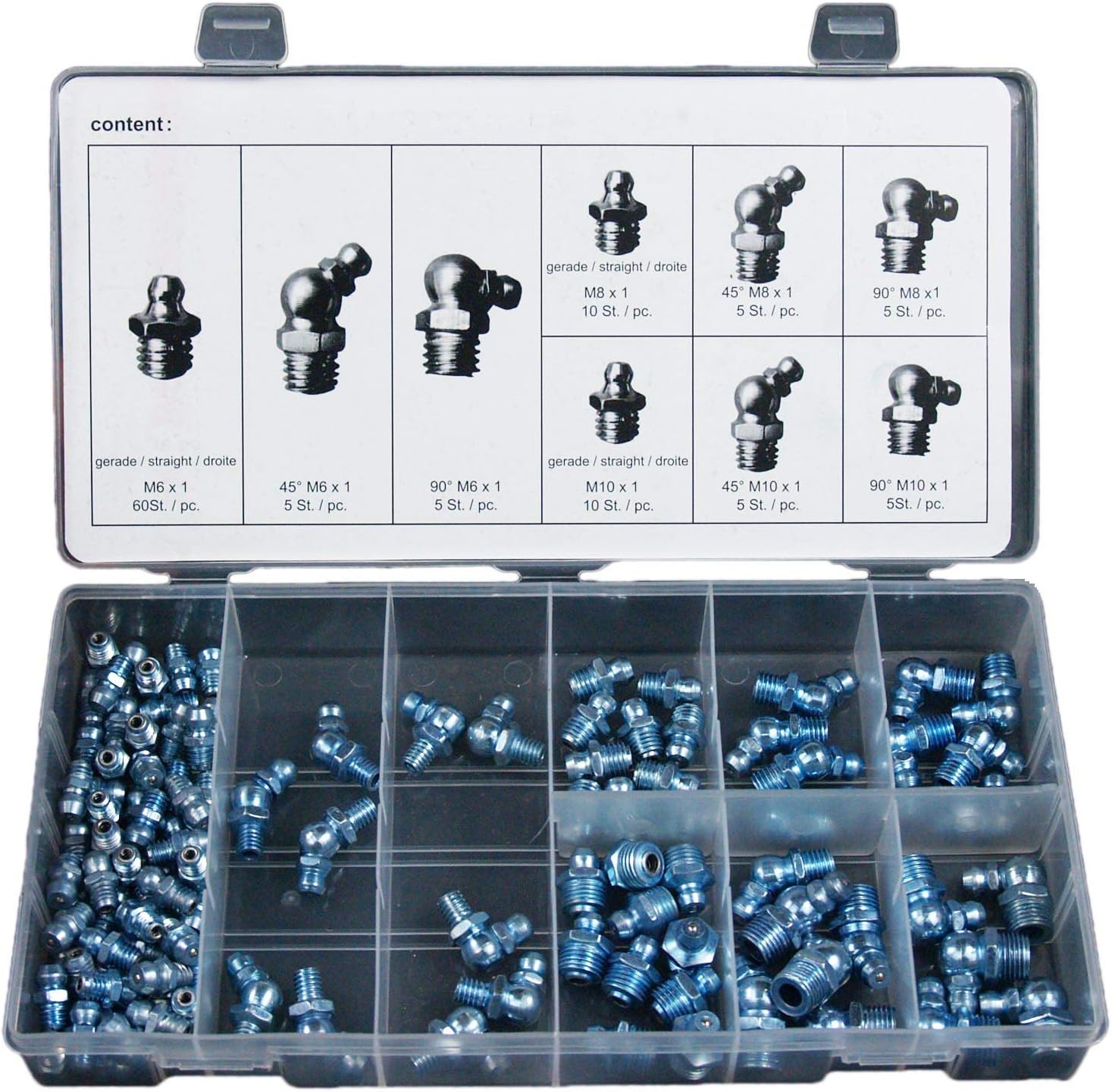 Craft-Equip 110 tlg. Schmiernippel Kegelschmiernippel Fettnippel: Amazon.de: Baumarkt