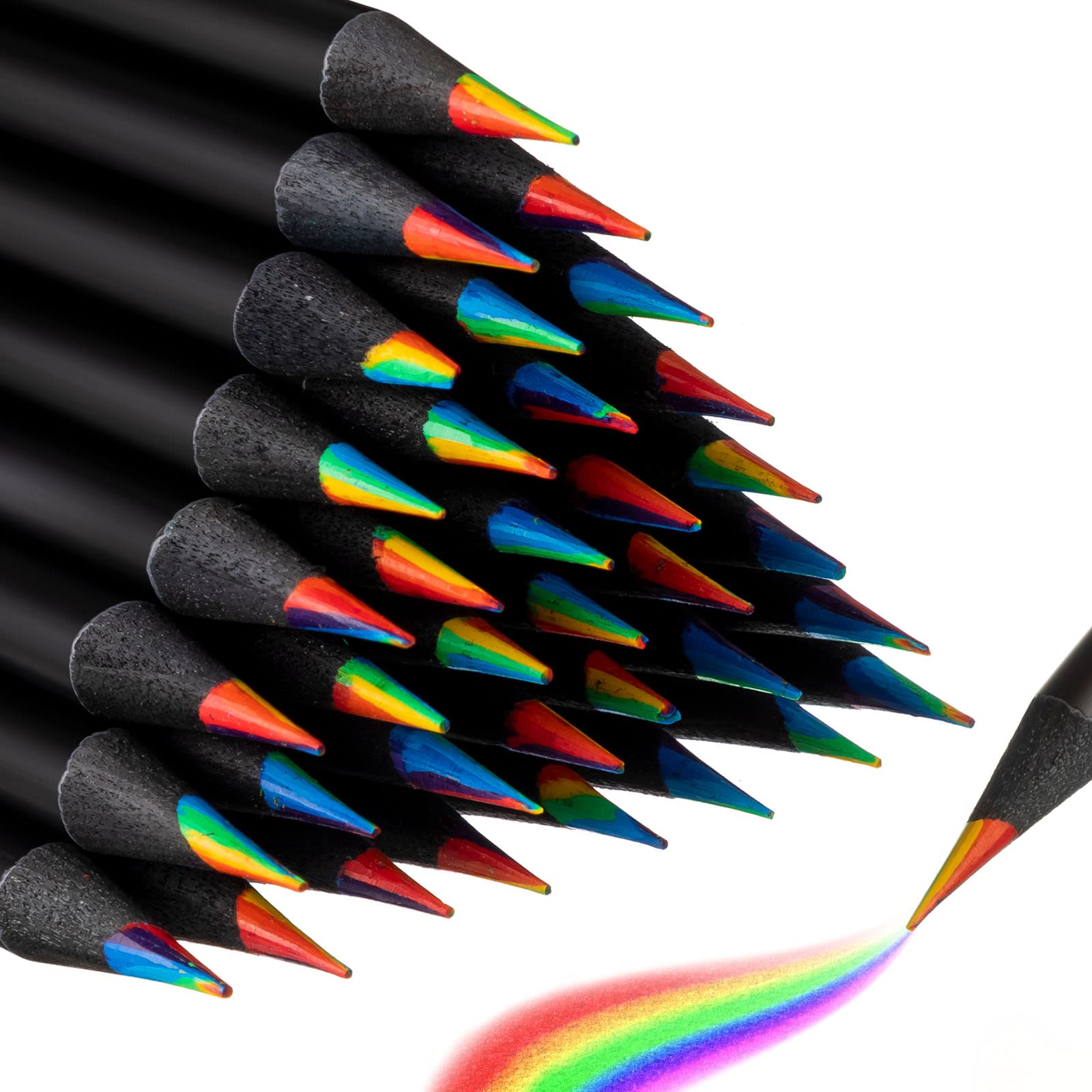 Mua Teling 100 Pcs Rainbow Pencils for Kids, 7 in 1 Black Wooden ...