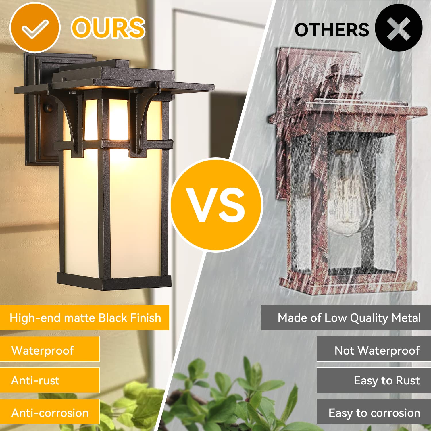 Mua EERU Porch Lights Wall Mount Outdoor Wall Lantern Waterproof ...