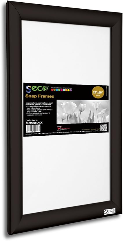 SECO Front Load Easy Open Snap Frame Poster/Picture Frame 24 x 36 ...