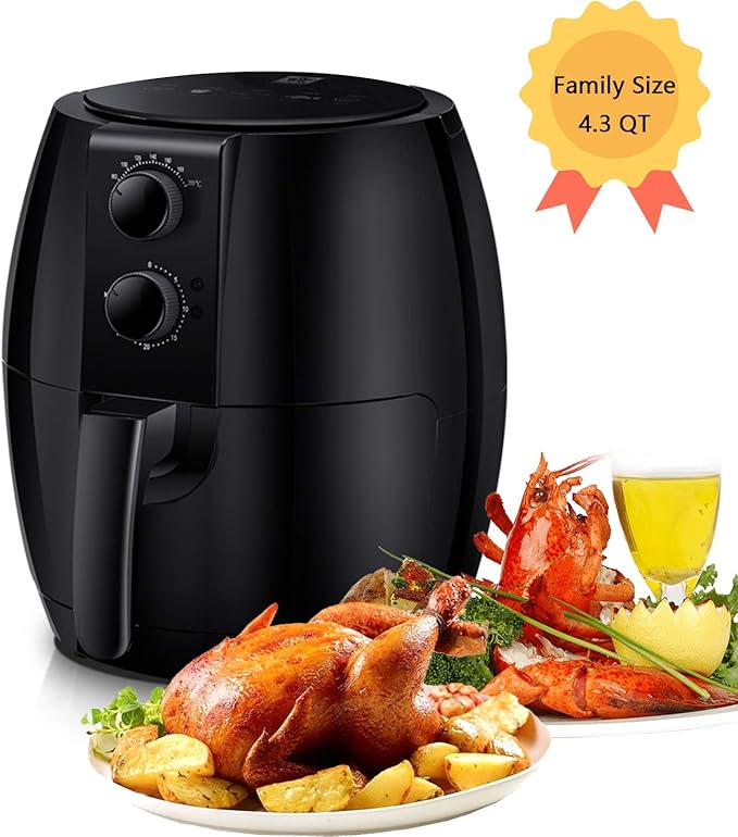 Amazon.com: BZ Air Fryer XL, 4.3 Quart(4.5 Liter), 1350W Electric Hot ...