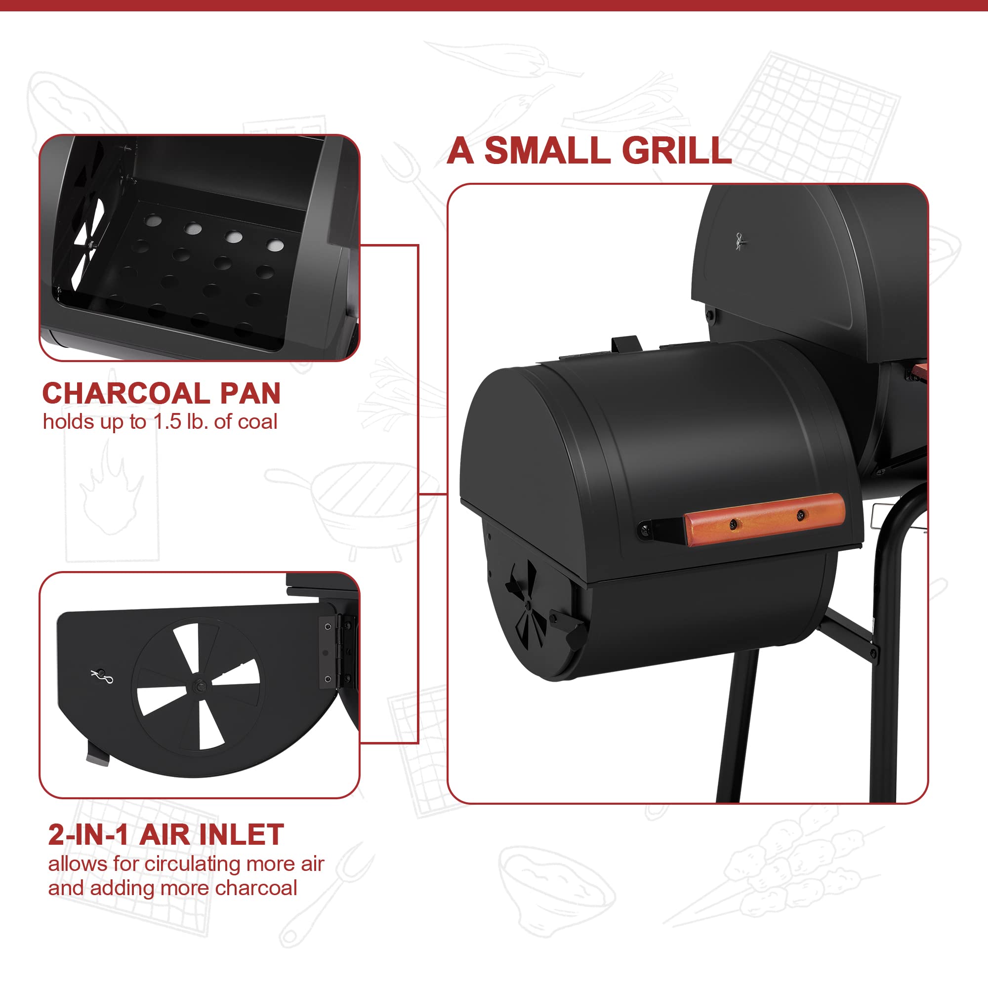 Mua CC1830W 30-Inch Charcoal Grill with Wood-Painted Side Table and ...