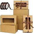 Amazon.com: 65 PCS Brown Bakery Boxes with Window 6.29x3.54x2.95 Inches ...