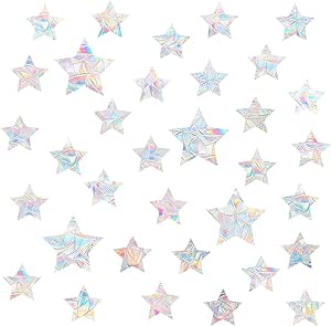 Amazon.com: STICKERGURU 36 Pieces Star Window Clings - Anti-Collision ...
