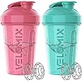 Amazon.com: VELOMIX -2 Pack- 20 oz Protein Shaker Bottles for Protein ...