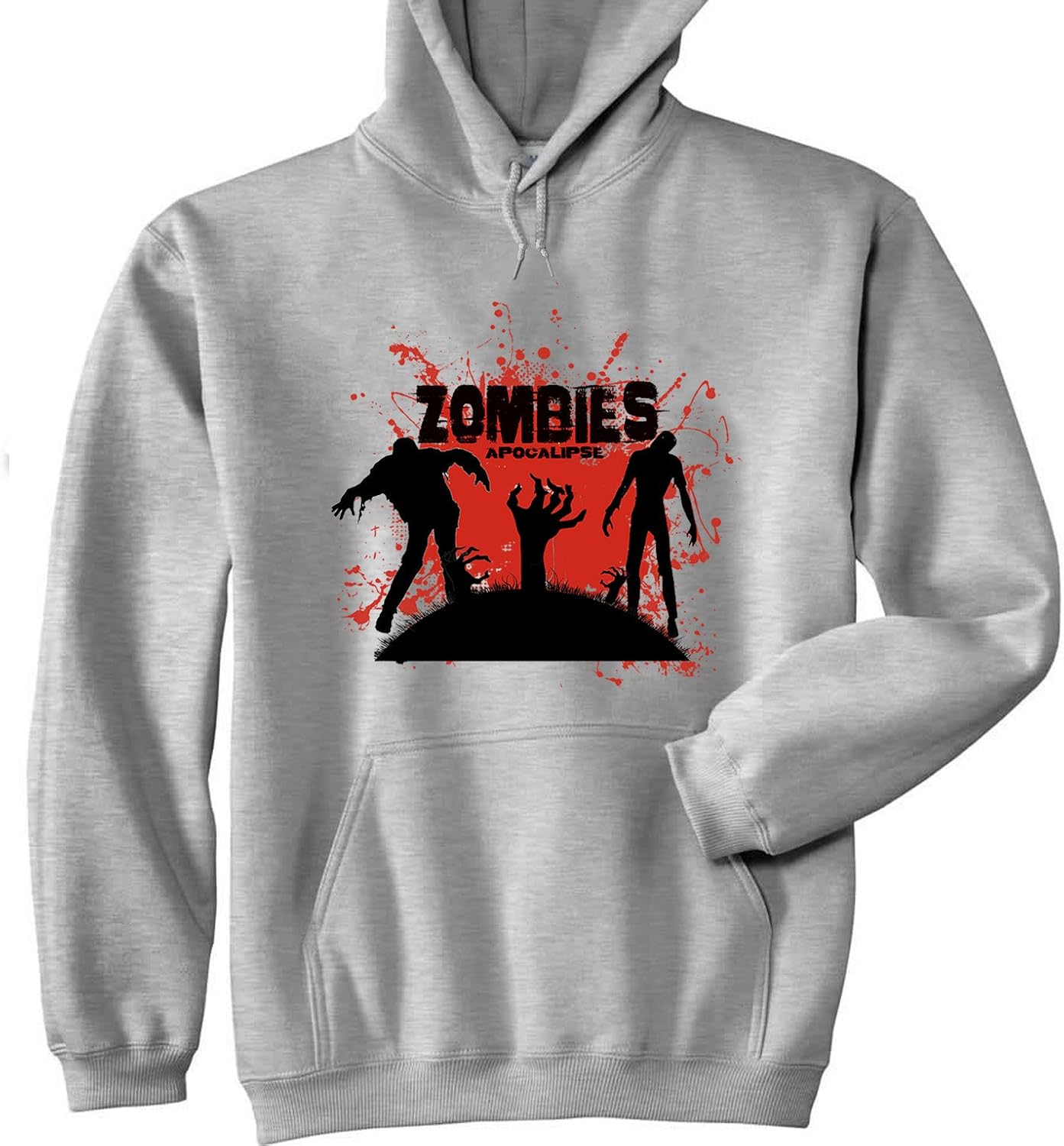 teesquare1st Men's Zombie Apocalypse 3 Grey Hoodie Size XXLarge ...