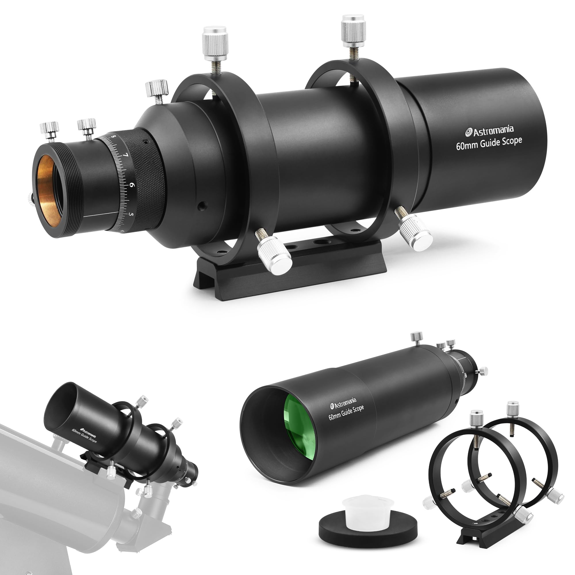 Astromania Guide Scope 60mm Compact Deluxe Finder Guide Scope Kit with ...