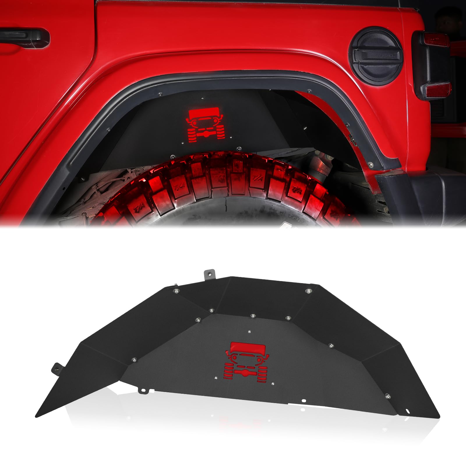 JROAD Jeep wrangler Inner Fender Rear Fender Liners Compatible with ...