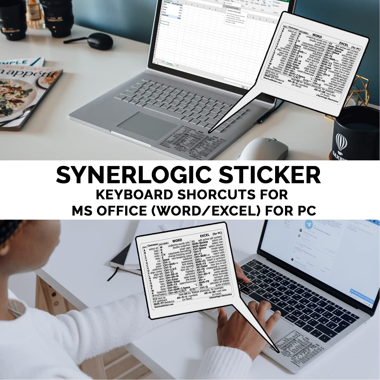 Mua Synerlogic Word/Excel Windows Shortcut Sticker | Reference Guide Keyboard Shortcut Sticker ...