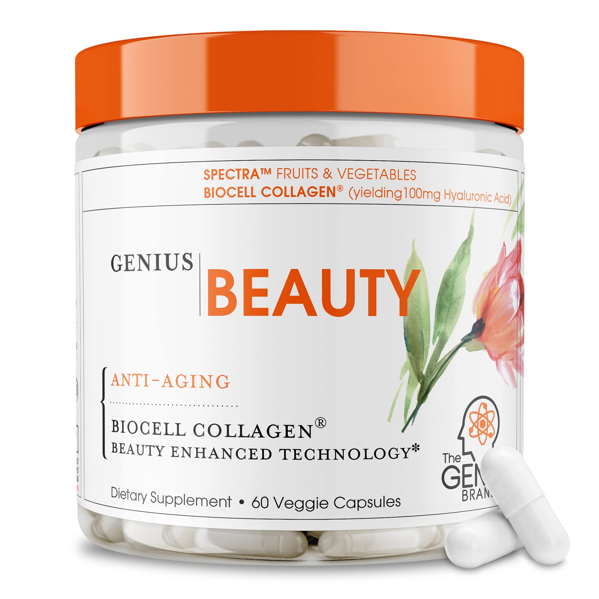 Genius Beauty, Hair Skin & Nails Vitamins, 60 Capsules - Anti-Aging ...