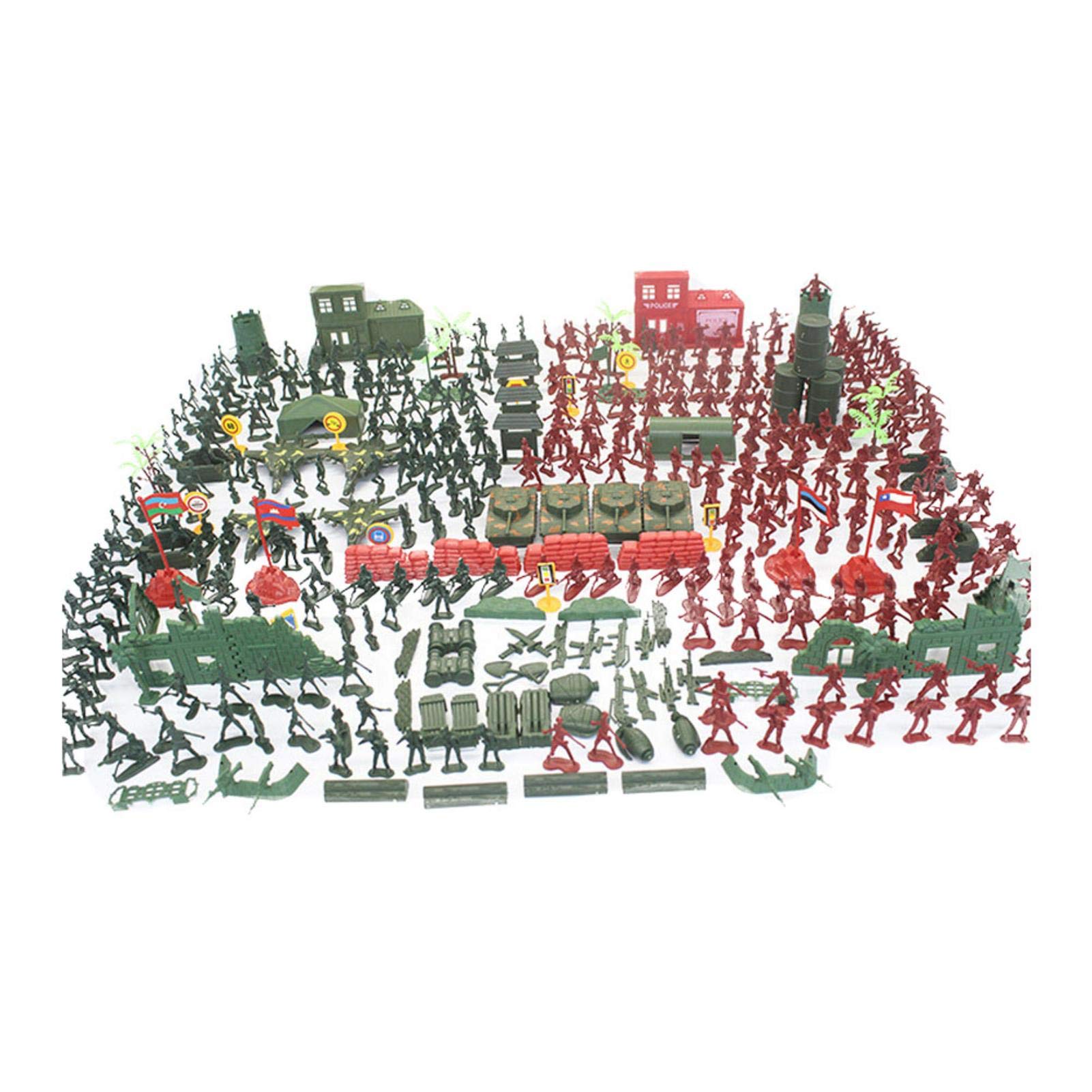 Buy 330 Piece Plastic Soldiers Toy set,Traditional Green and Red Army ...