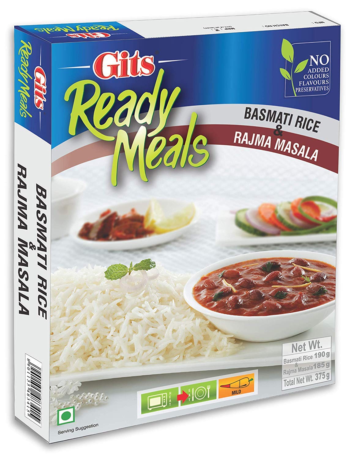 Gits Ready to Eat Basmati Rice and Rajma Masala Combo Meal, 375g ...