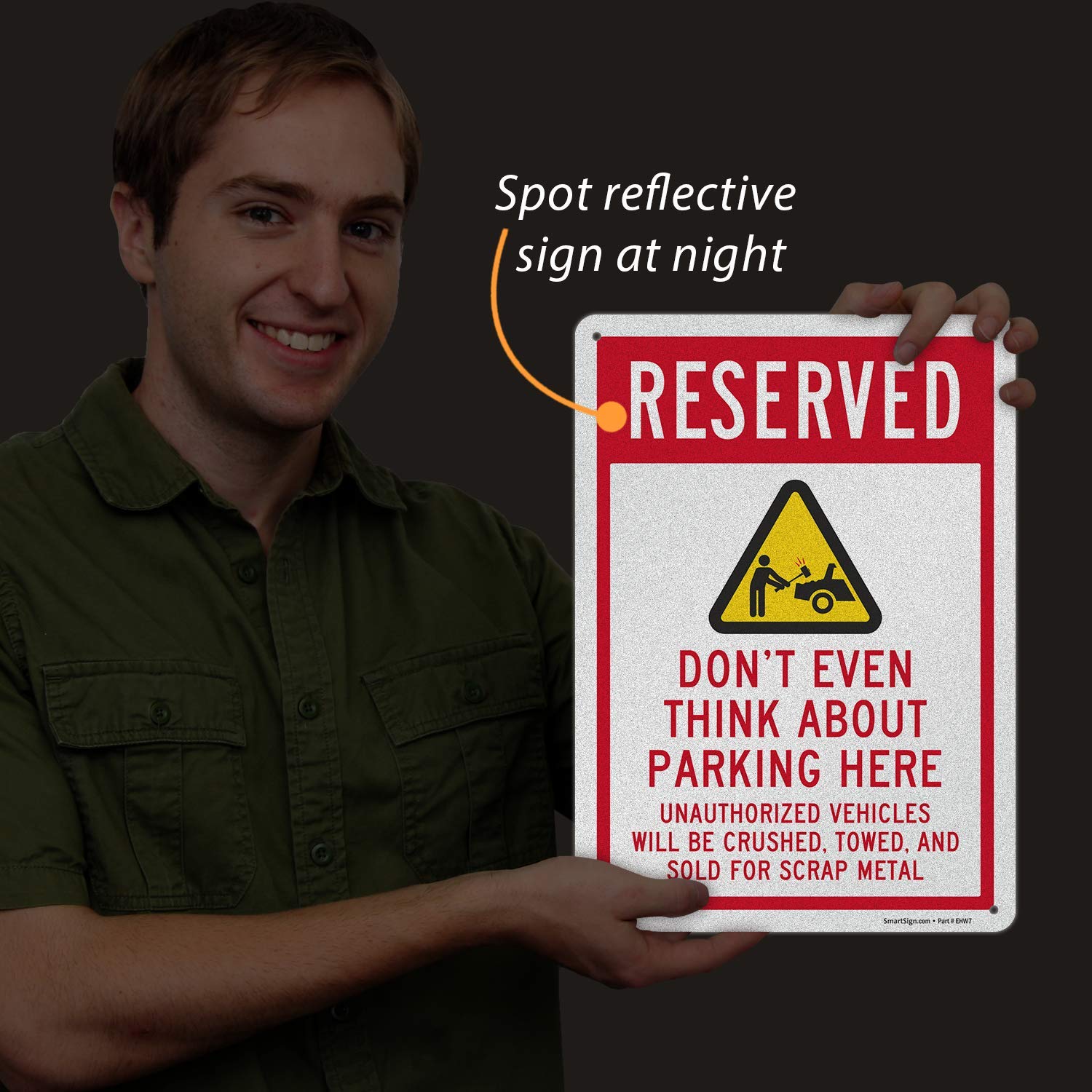 Mua SmartSign Funny Reserved Parking Sign, Don't Even Think About ...