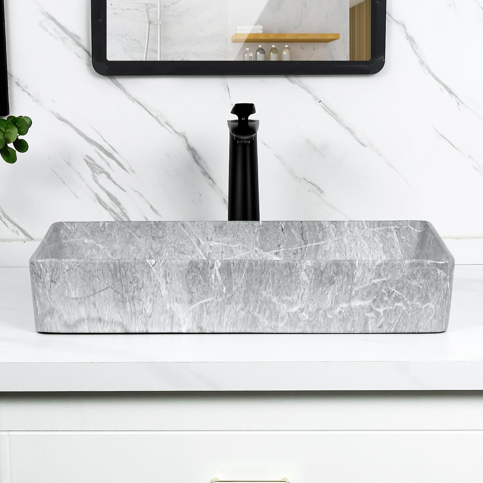 Tysun Vessel Sink Rectangular - 24'' x 14'' Modern Bathroom Rectangle ...