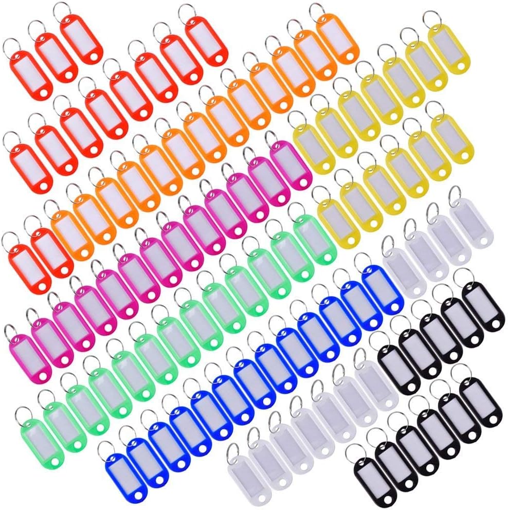 DILISEN Multi-Colors Plastic Key Tags ID Fobs Luggage ID Labels with ...