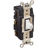 Leviton CS220-2W 20-Amp, 120/277-Volt, Toggle Double-Pole AC Quiet ...