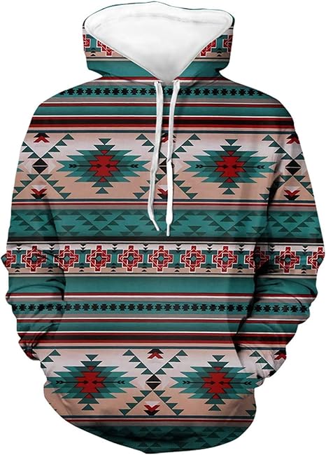 SEANATIVE Hoodie for Men with Designs 3D Geometry Graphics Native Aztec ...