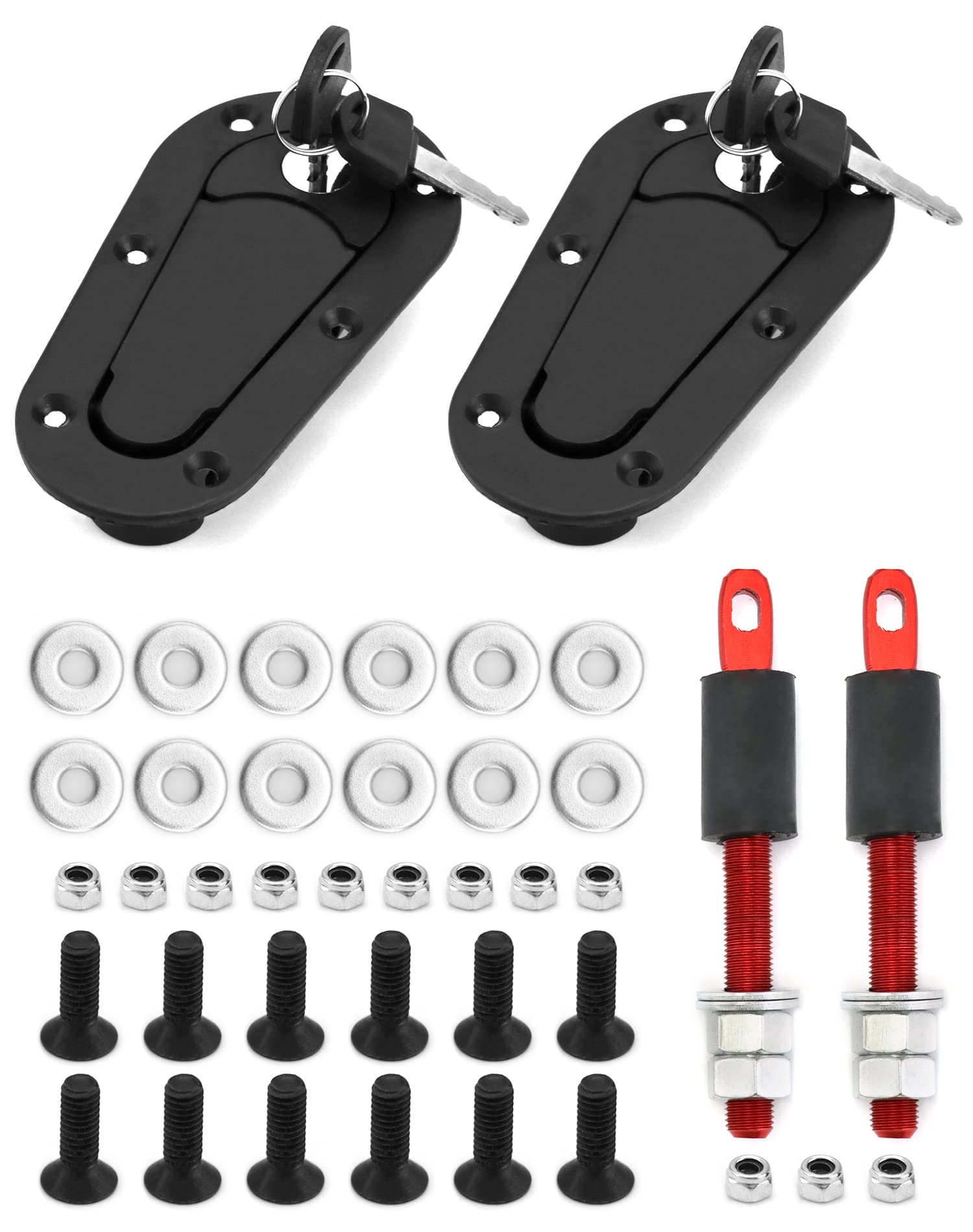 Mua QWORK Flush Hood Latch and Pin Kit, Universal Racing Car Hood Pin ...