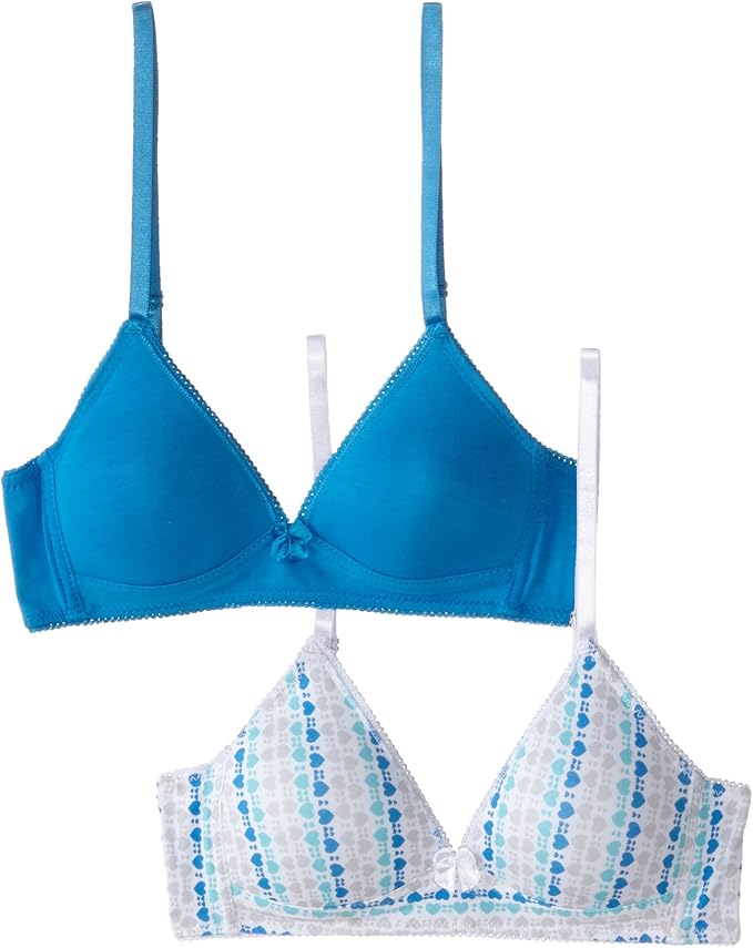 Trimfit Girls' Lightly Lined Wirefree Cotton Bra (Pack of 2): Amazon.co ...